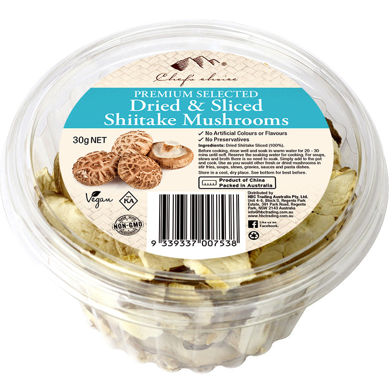 Chefs Choice Premium Selected Dried & Sliced Shiitake Mushrooms