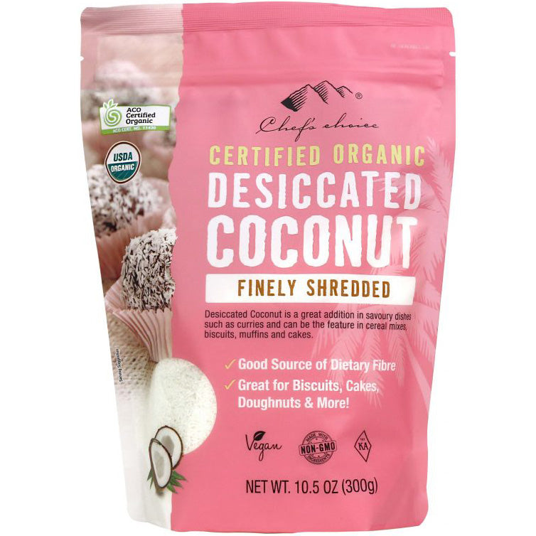 Chef's Choice Certified Organic Desiccated Coconut Finely Shredded ...